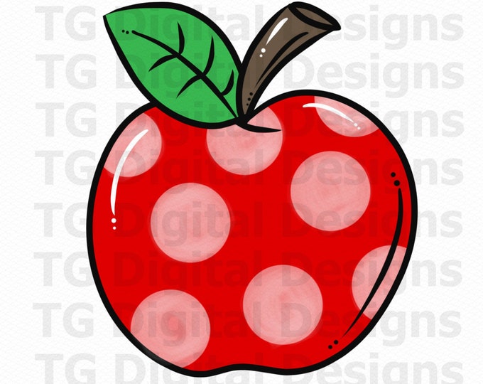 Apple PNG Polka Dot Apple PNG School Apple PNG Apple - Etsy