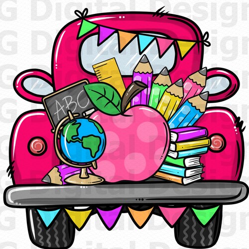 School PNG Back to School School Truck PNG Teacher Clipart - Etsy