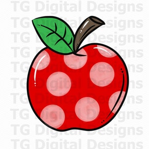 Apple PNG, Polka Dot Apple PNG, School Apple PNG, Apple Clipart, Apple ...