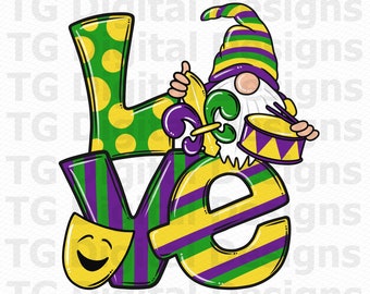 Mardi Gras Gnomes PNG, Mardi Gras Sublimation Design, Happy Mardi Gras ...