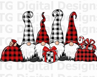 Christmas Gnomes PNG, Buffalo Plaid Gnomes PNG, Christmas PNG ...