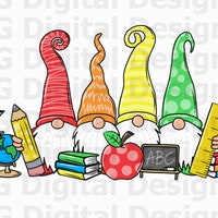 Watercolor Back to School Gnome Clipart, Teacher Student PNG (digital ...