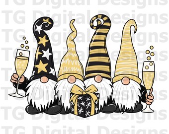 Happy New Year Gnome Svg Gnomes Clipart Happy New Year Svg - Etsy