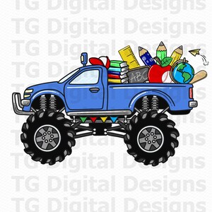 School Truck PNG, School Monster Truck for Boys, Back to School PNG ...