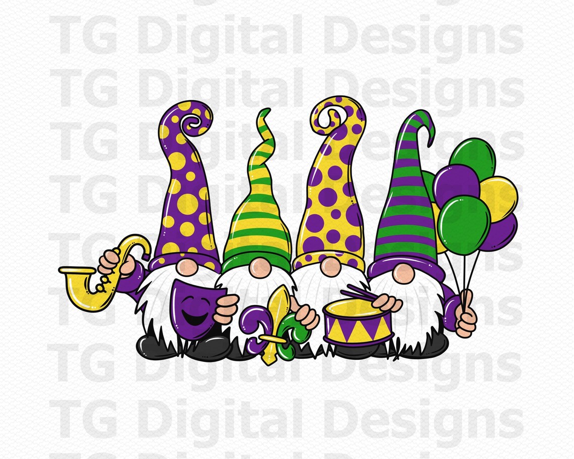 Mardi Gras PNG Mardi Gras Gnomes PNG Mardi Gras Sublimation - Etsy