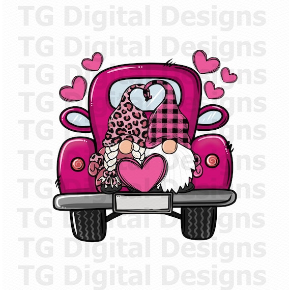 Valentine PNG Valentine Truck PNG Valentine Gnomes PNG Pink | Etsy