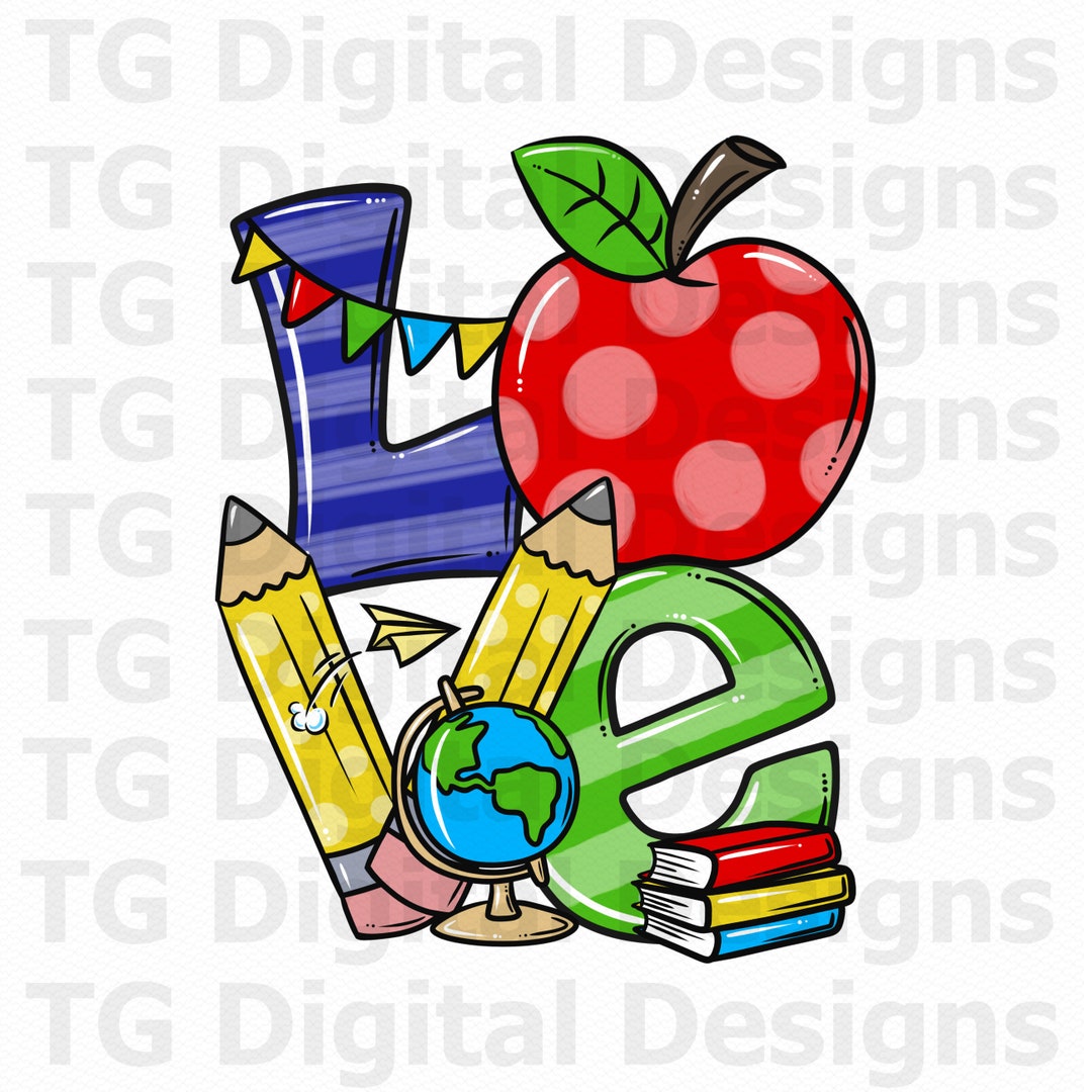 School PNG, Back to School PNG, Teacher Clipart, School Love PNG ...