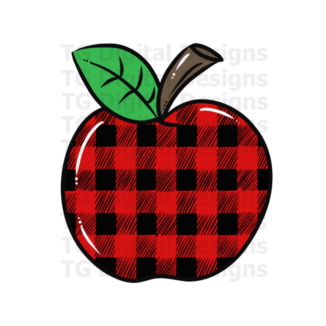 Apple PNG, Apple Buffalo Plaid PNG, Buffalo Plaid Apple, Apple Clipart ...