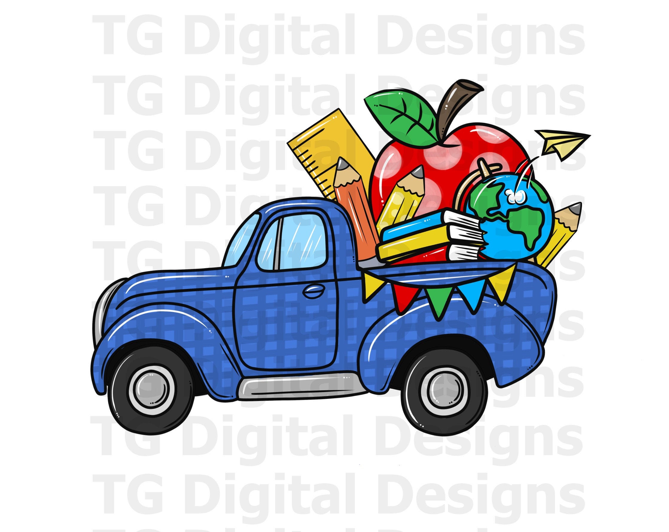 School Truck PNG, School Truck Design, Back to School PNG, School ...