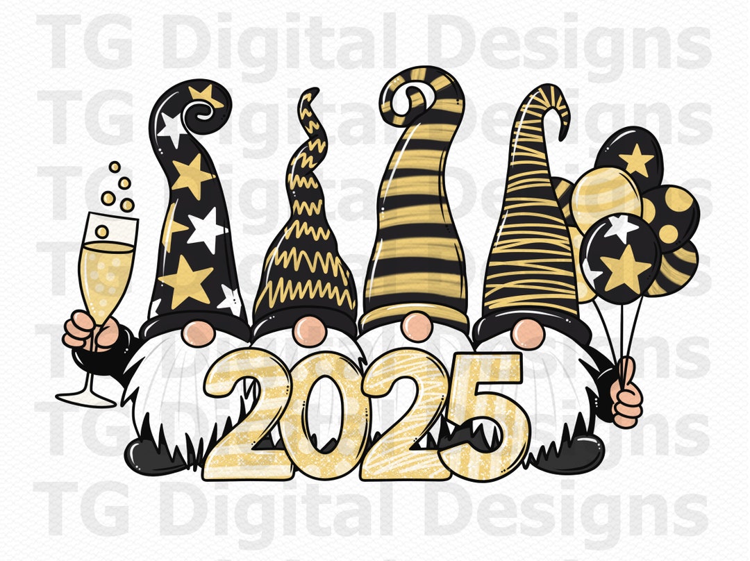 New Year 2025 PNG, New Year Gnomes PNG, New Year Shirt PNG, Happy New ...