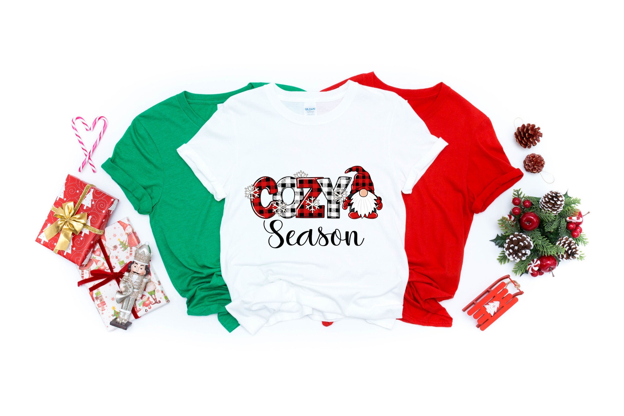 Cozy Season PNG, Gnome PNG, Christmas Design, Buffalo Plaid, Winter PNG ...