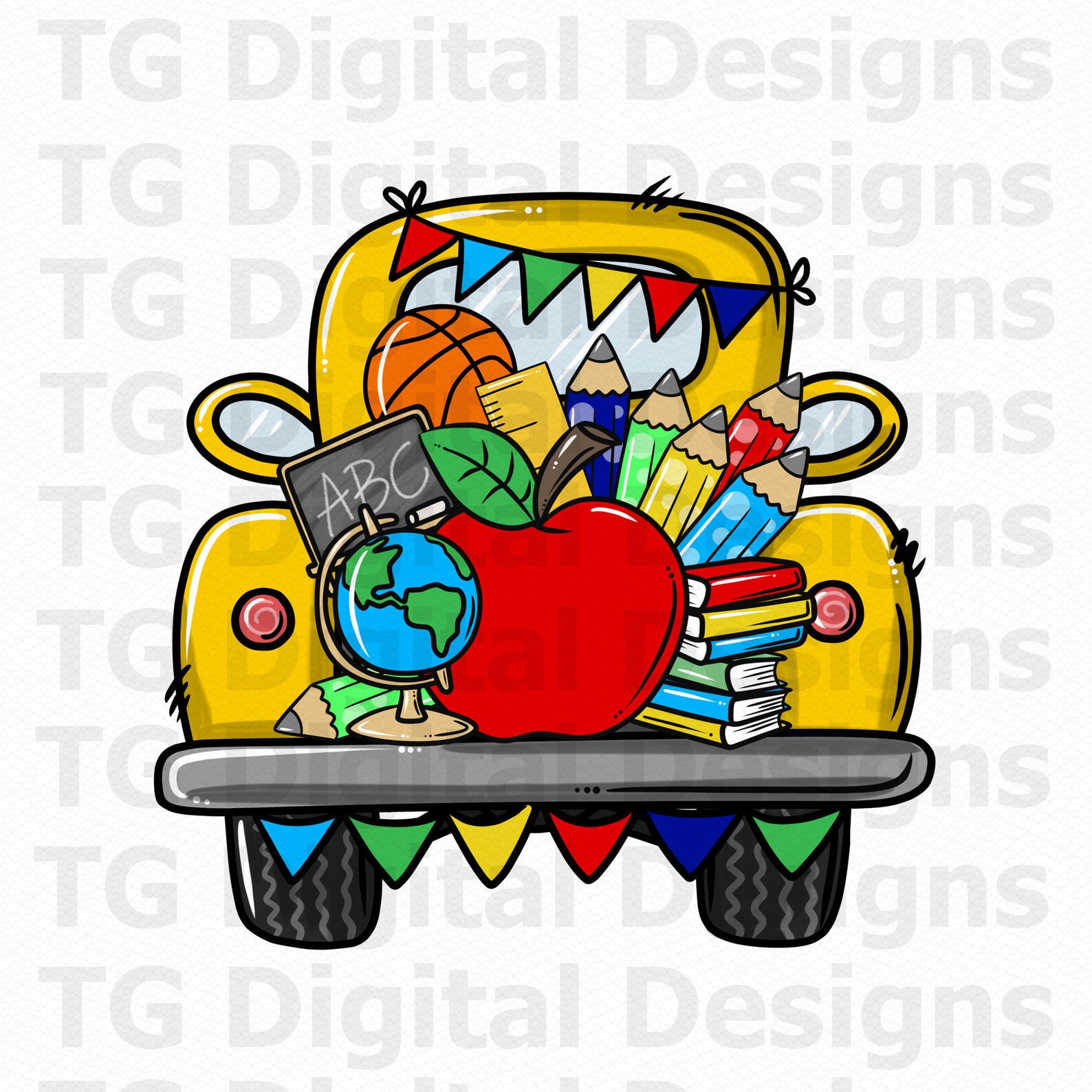 School Truck PNG Back to School PNG Teacher Clipart School | Etsy