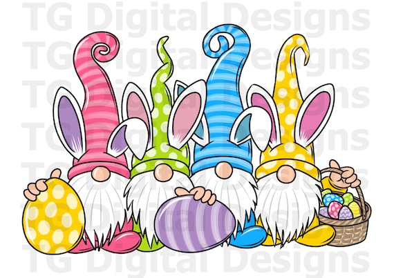 Easter Gnomes Bunny PNG Easter Gnome Bunny Shirt Design Easter | Etsy