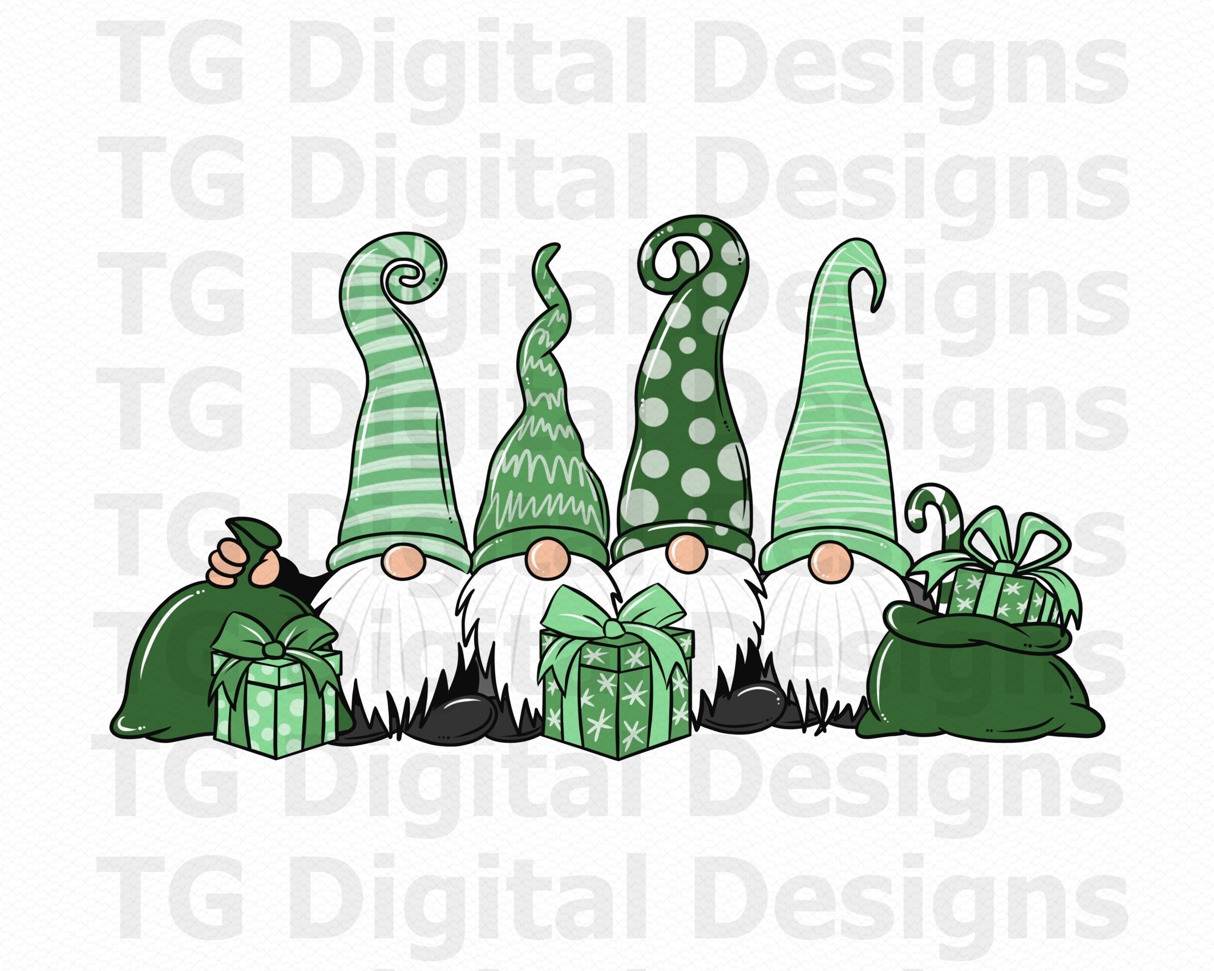 Christmas Gnomes PNG, Green Gnomes, Christmas Sublimation Design, Gnome ...
