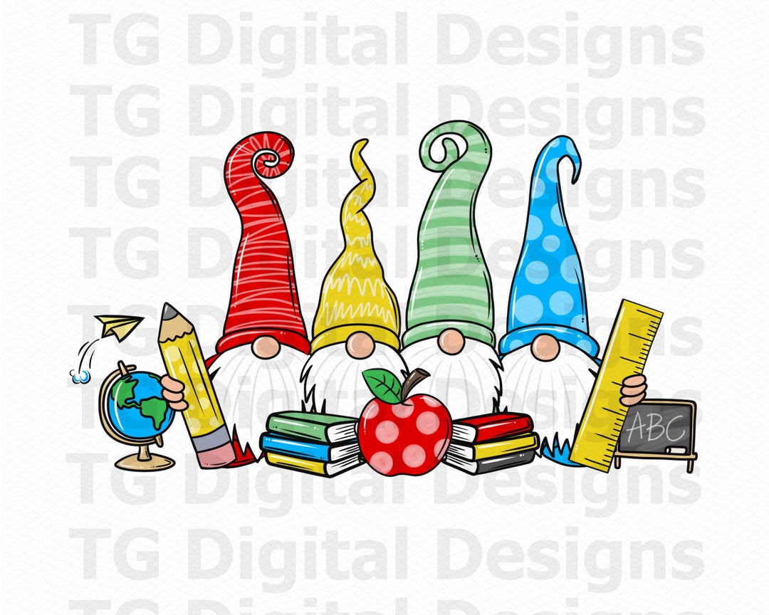 School PNG, Back to School PNG, Teacher Gifts, Gnome PNG, Teacher ...