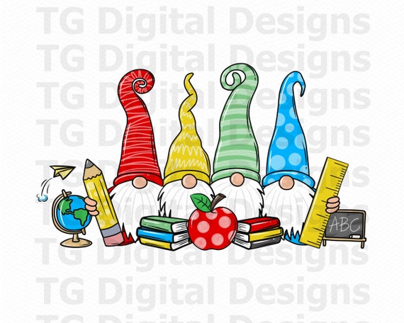 School PNG Back to School PNG Teacher Gifts Gnome PNG | Etsy