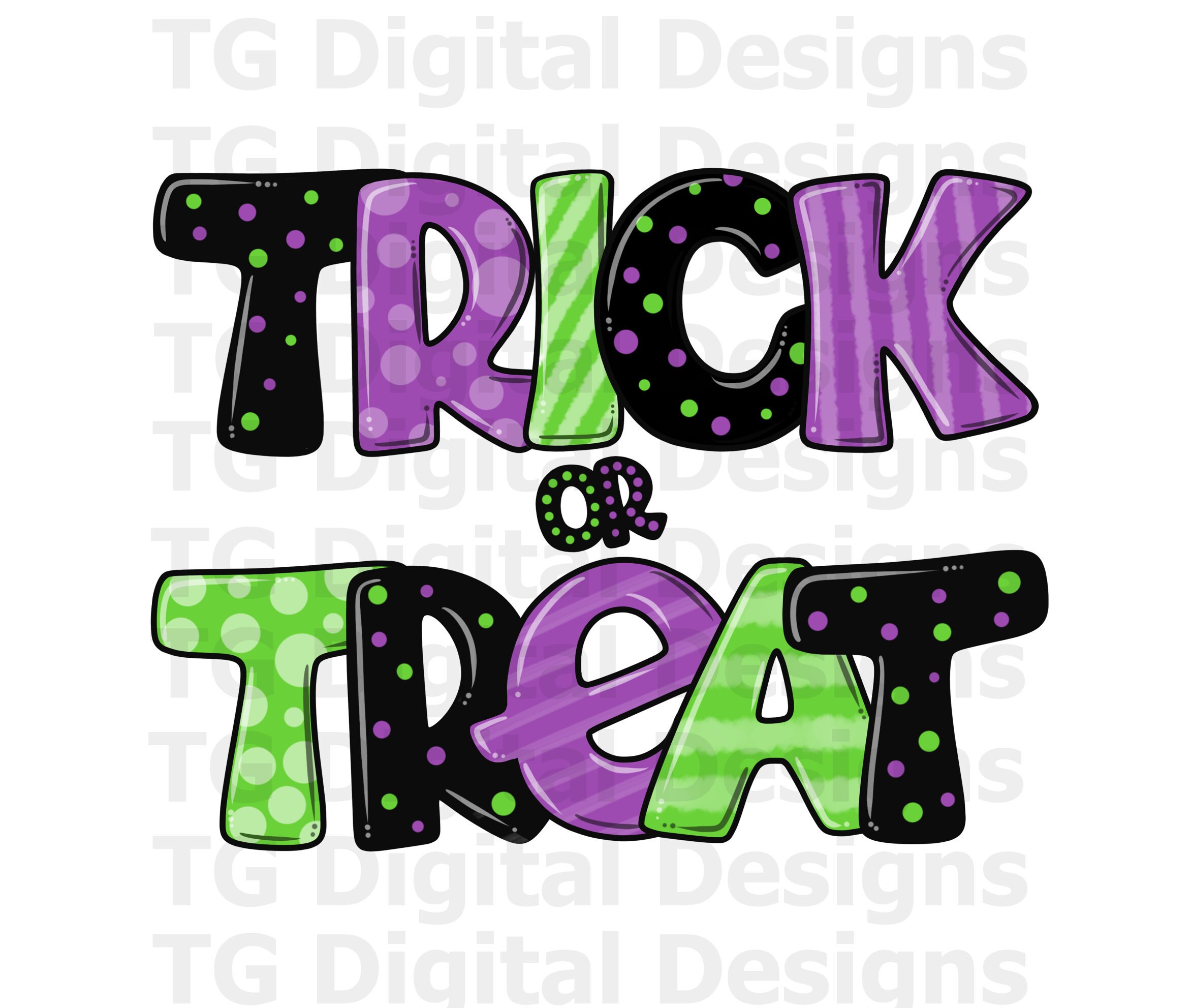 Trick Or Treat Word Clipart