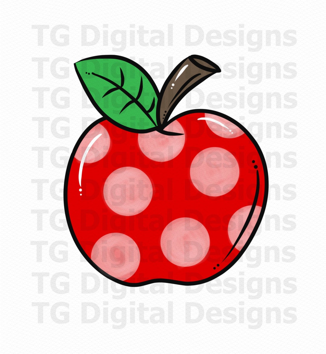 Apple PNG, Polka Dot Apple PNG, School Apple PNG, Apple Clipart, Apple ...