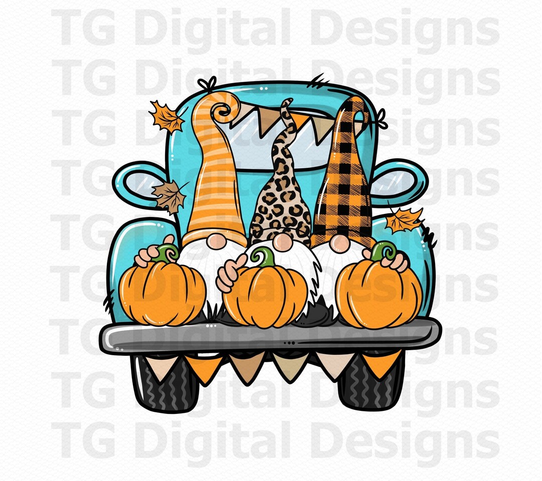 Fall PNG, Fall Truck PNG, Fall Gnomes, Thanksgiving Truck PNG, Fall ...