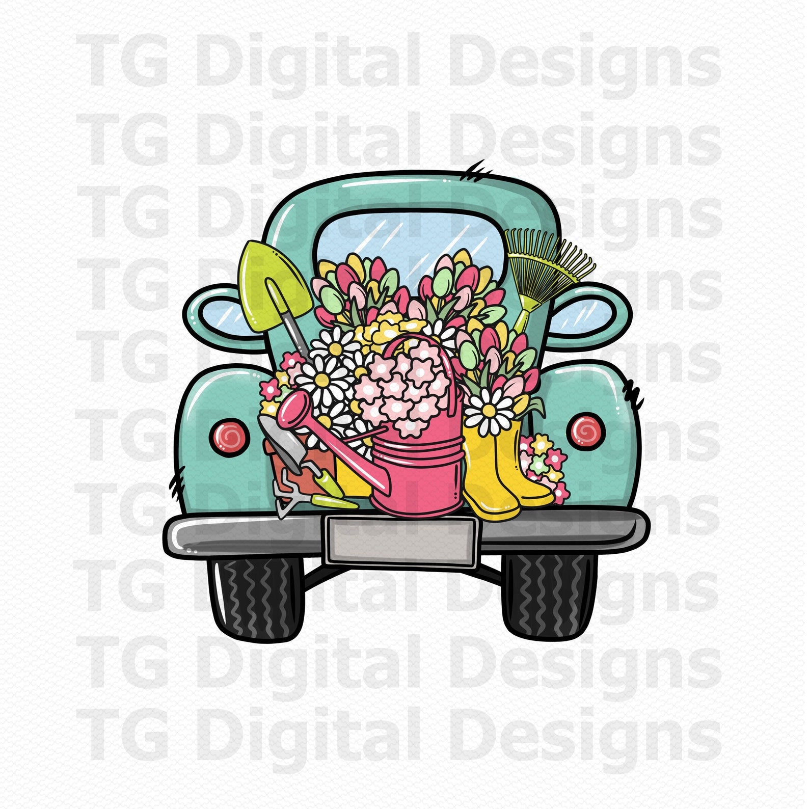 Antique Truck With Flowers Spring PNG Summer PNG Flower | Etsy