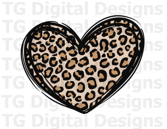 Leopard Heart PNG Valentine Heart PNG Leopard Heart | Etsy