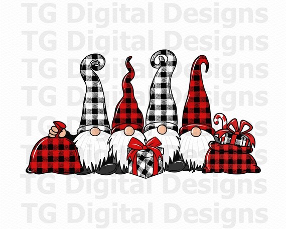 Christmas Gnomes PNG Buffalo Plaid Gnomes PNG Christmas PNG | Etsy