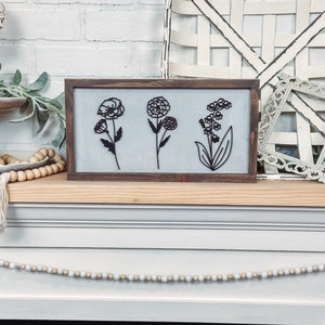 Personalized Birth Flower Sign -family Birth Month Flower - Unique ...