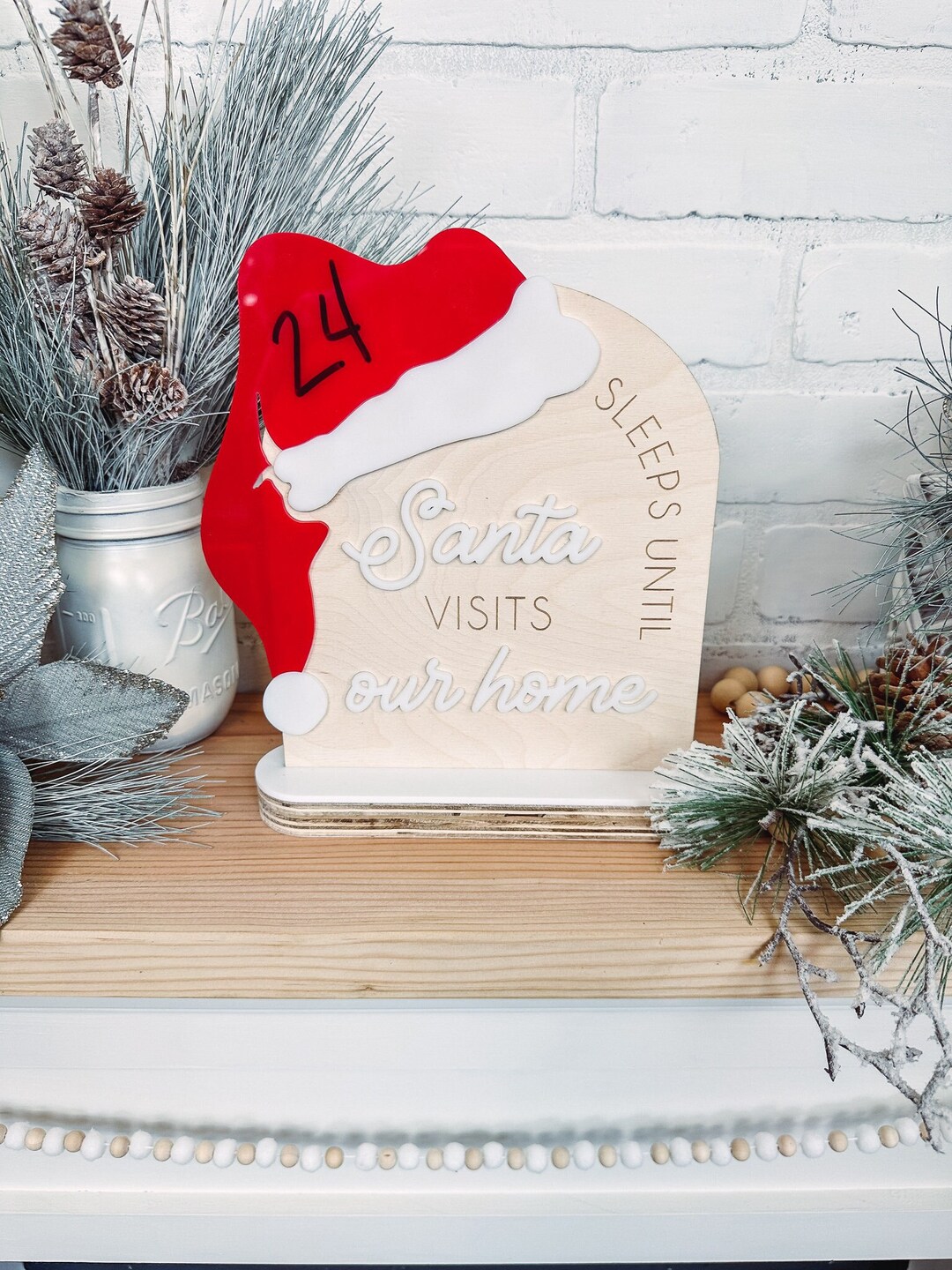 Santa Hat Countdown Our Home Festive Holiday Decor for a Merry ...