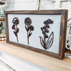 Personalized Birth Flower Sign -family Birth Month Flower - Unique ...