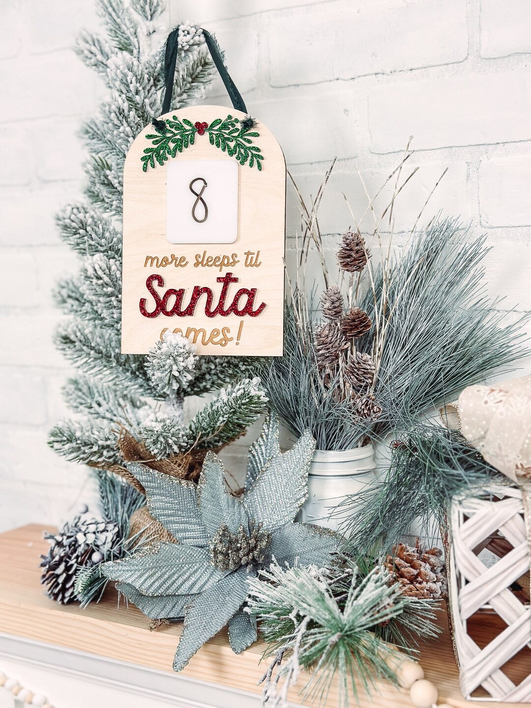 Elegant Santa Claus Countdown Whiteboard - Festive Christmas Decoration ...