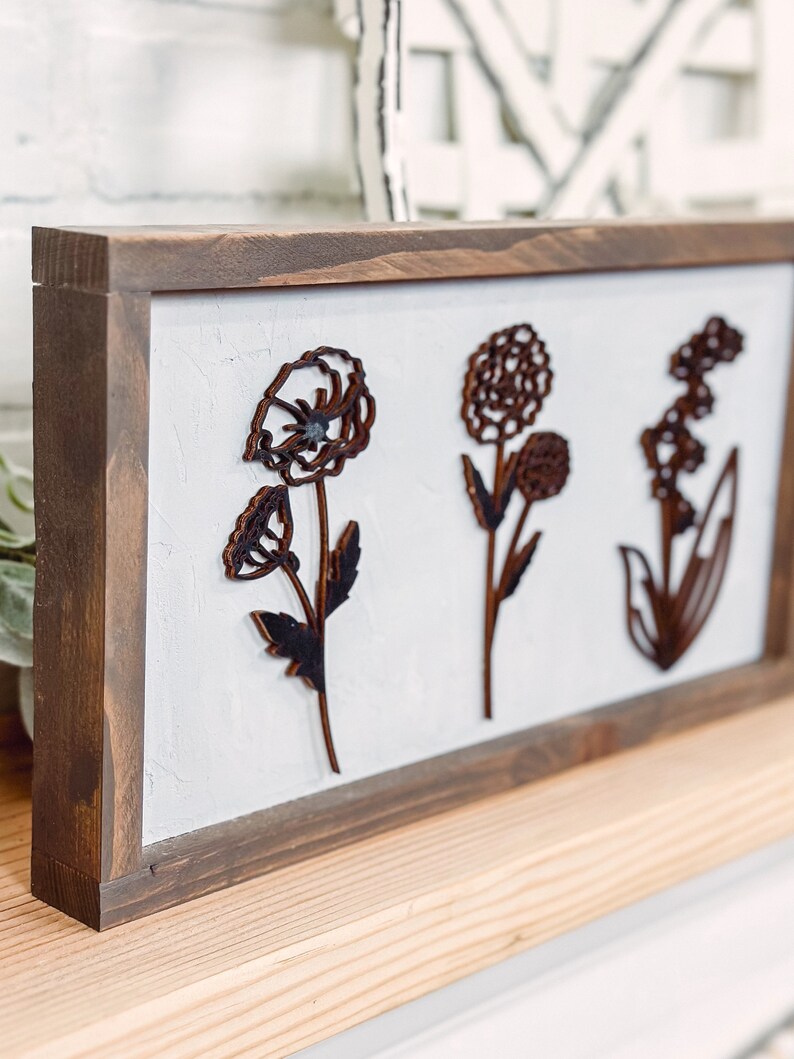 Personalized Birth Flower Sign -family Birth Month Flower - Unique ...