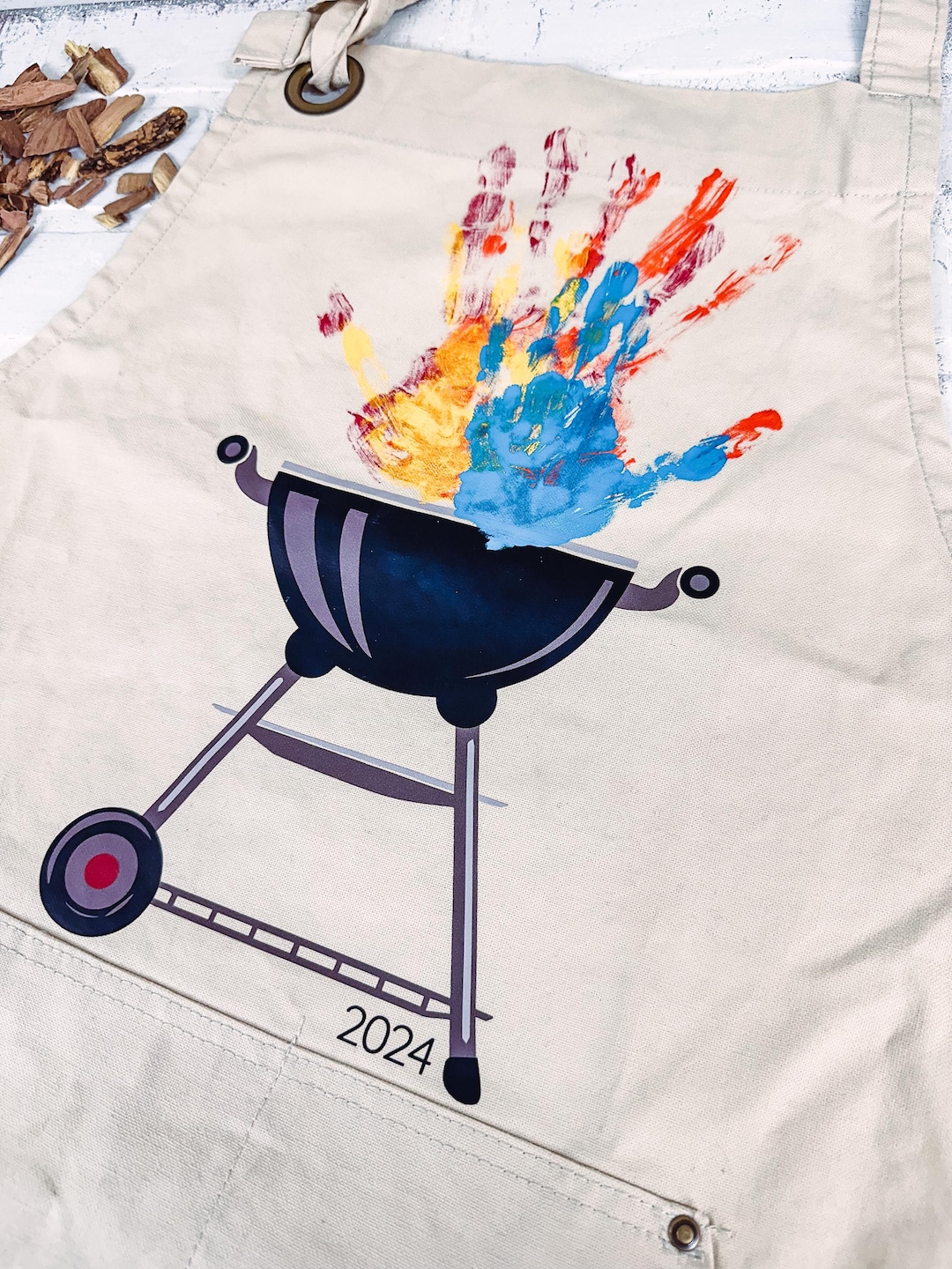 Father’s Day Handprint Apron ,DIY Gift From Kid,gift for Dad ,children ...