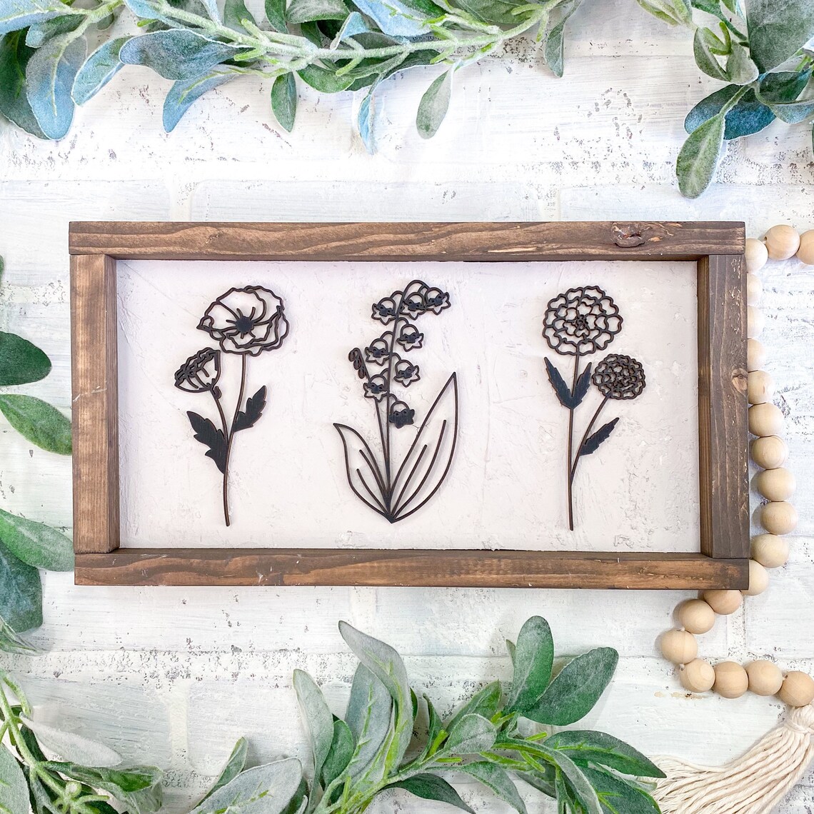 Personalized Birth Flower Sign family Birth Month Flower | Etsy