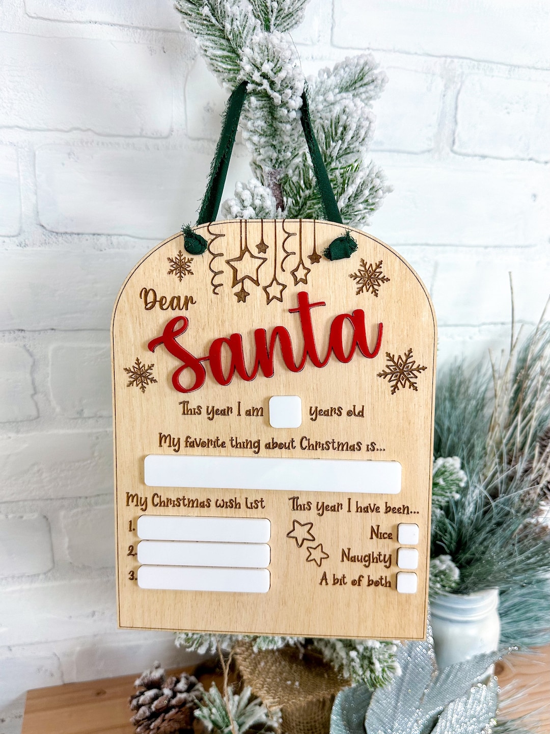 Santa Naughty or Nice Sign - Children's Christmas List - Photo Prop ...