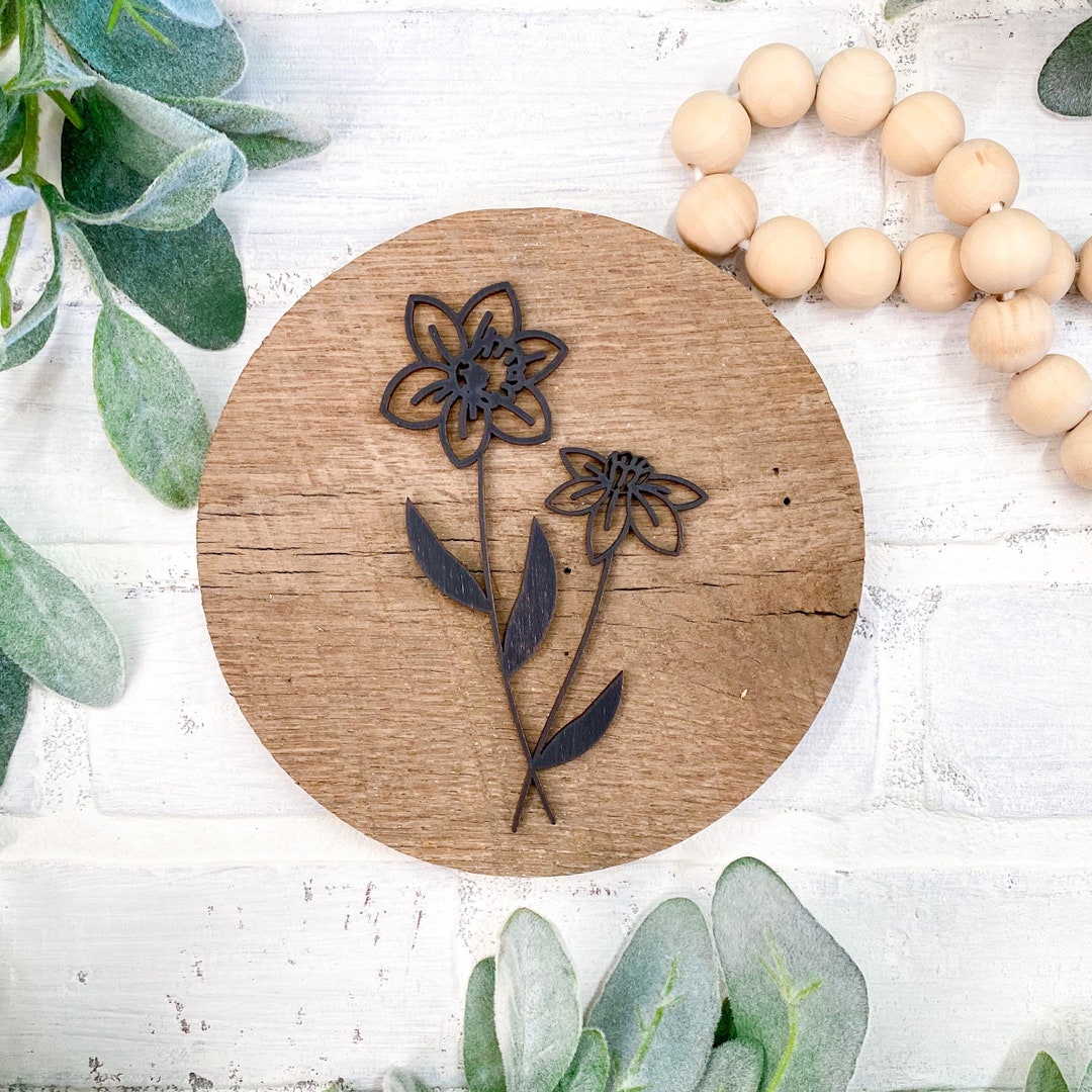 Personalized Birth Month Round - Individual Birth Flower - Nursery ...