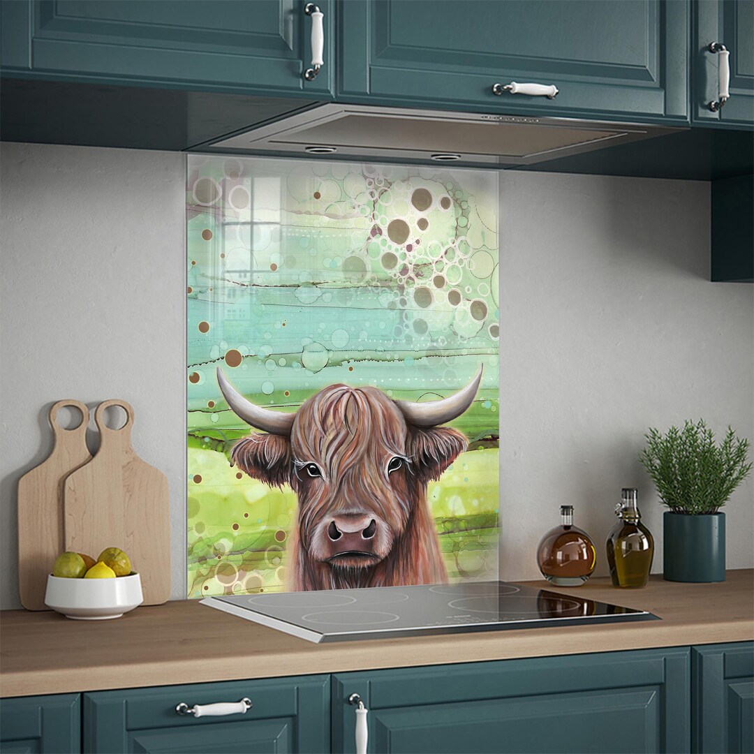 Kitchen Splashback, Tempered Glass Backsplash, Wall Panel Behind Cooker ...