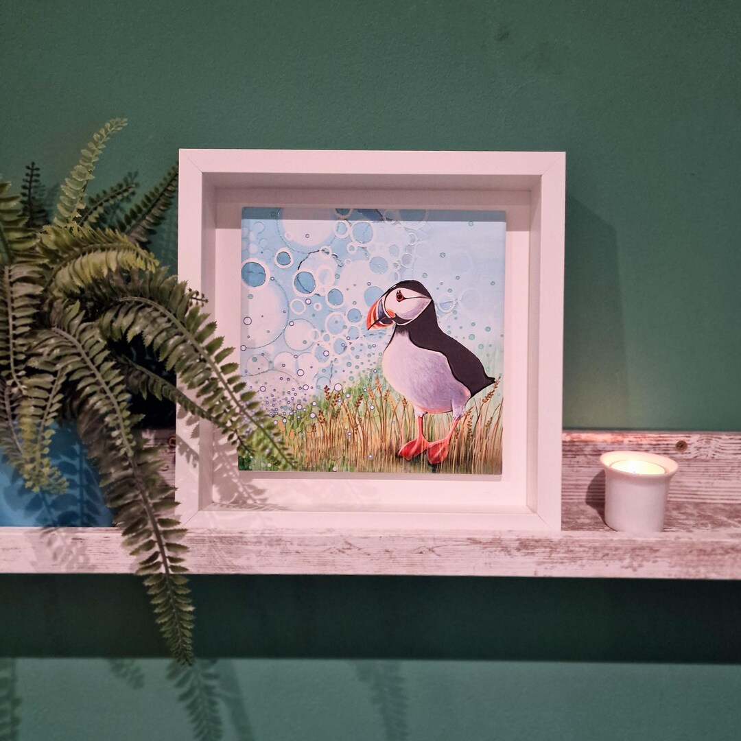 Puffin Wall Art Puffin Framed Art Housewarming Birthday Gift Home Décor ...