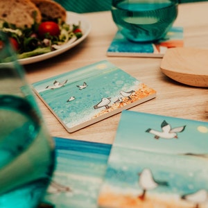 Seaside Coastersceramic Coastersset of 4 Coastershand - Etsy