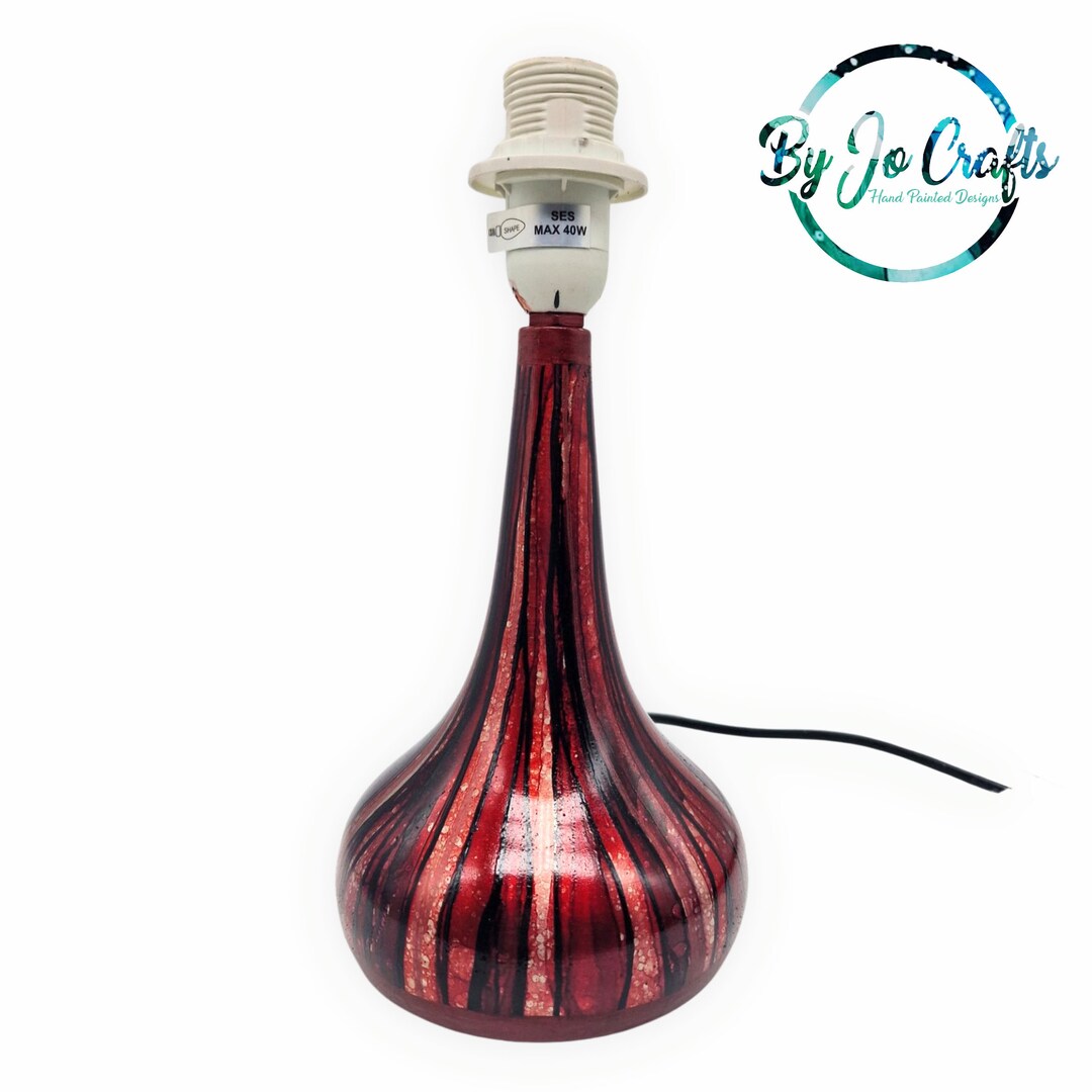 Dark Red Hand Painted Touch Lamp Touch Table Lamp Home Decor Dimmable ...