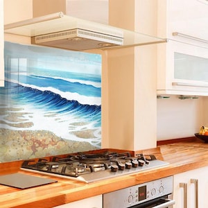 Kitchen Splashback, Tempered Glass Backsplash, Wall Panel Behind Cooker ...