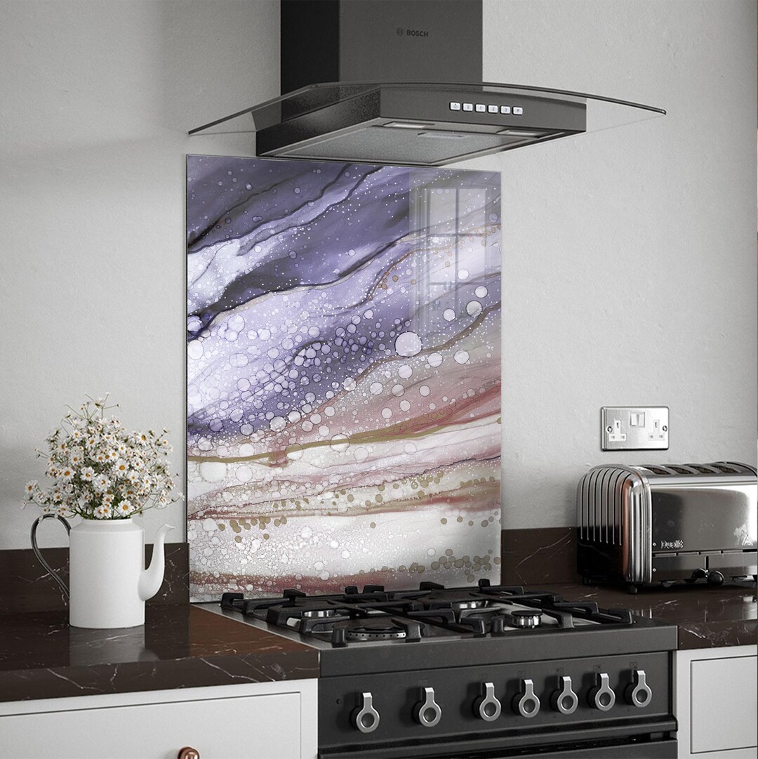 Kitchen Splashback, Tempered Glass Backsplash, Wall Panel Behind Cooker ...