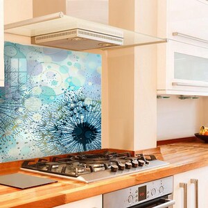 Kitchen Splashback, Tempered Glass Backsplash, Wall Panel Behind Cooker ...