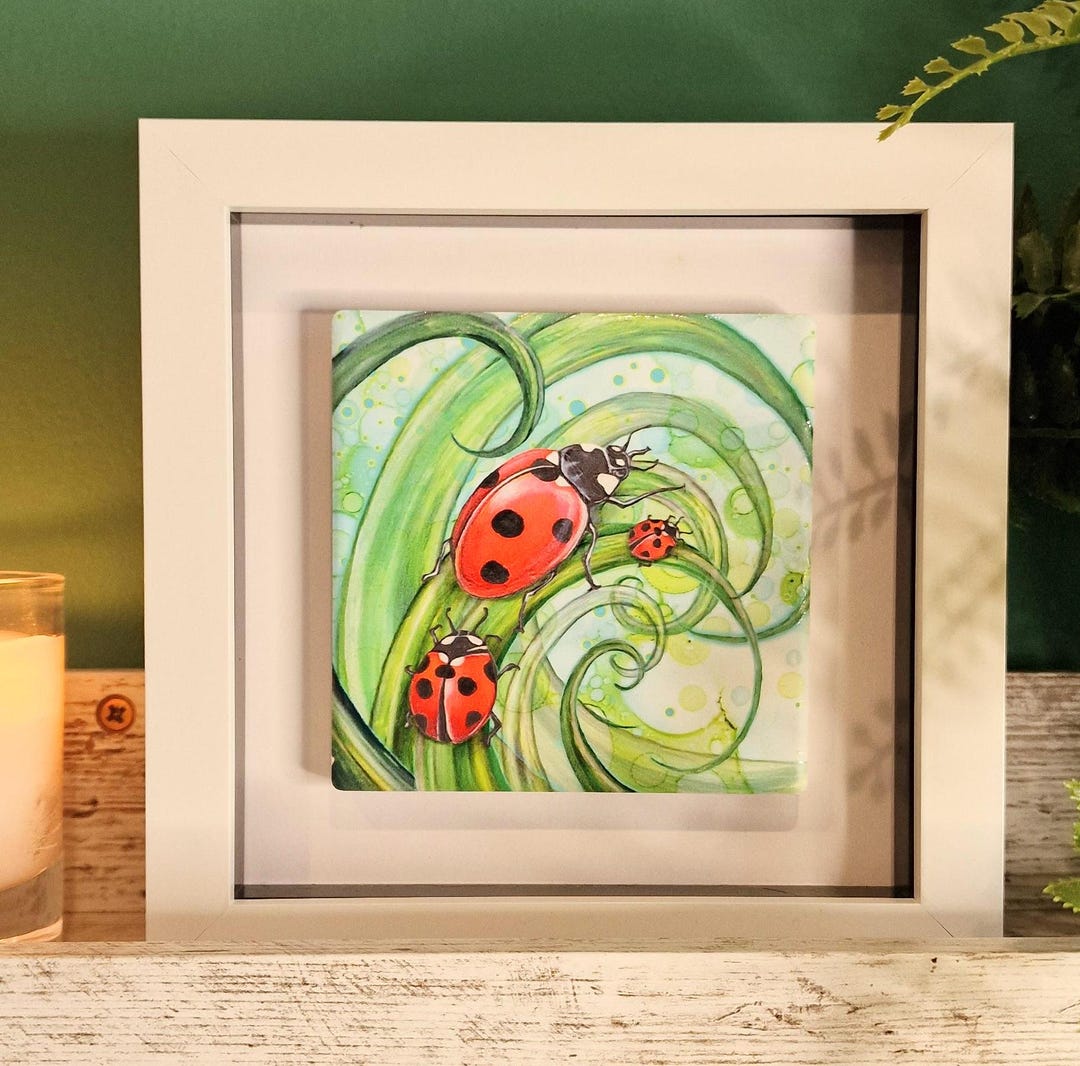 Ladybug Framed Wall Art: Mini Home Decor Picture - Etsy