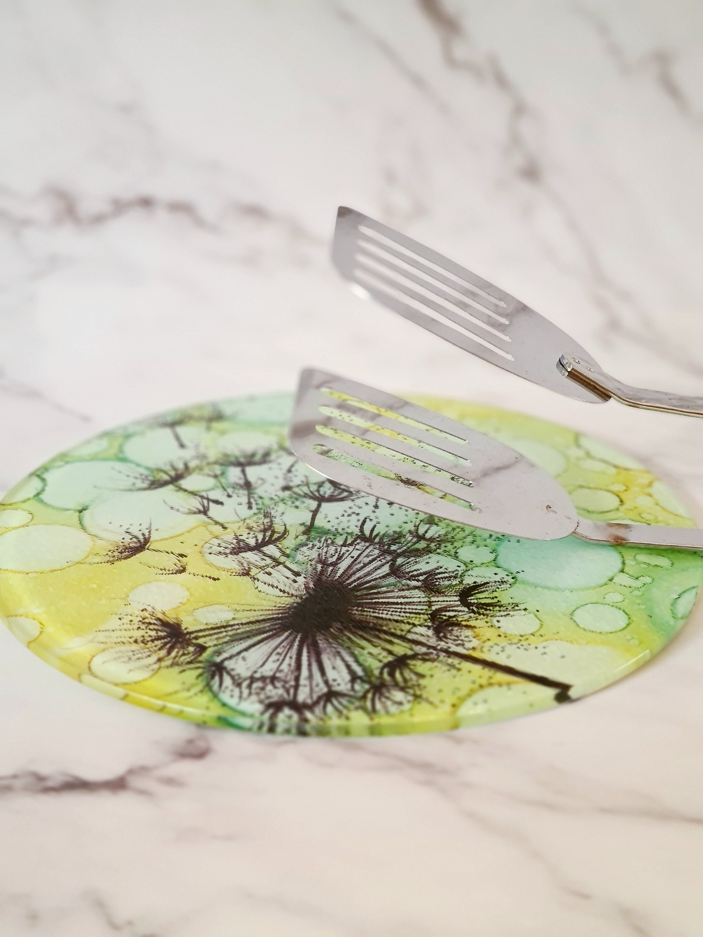 Circular Glass Chopping Board Trivet Pot Stand Tempered - Etsy