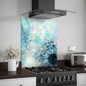 Kitchen Splashback, Tempered Glass Backsplash, Wall Panel Behind Cooker ...