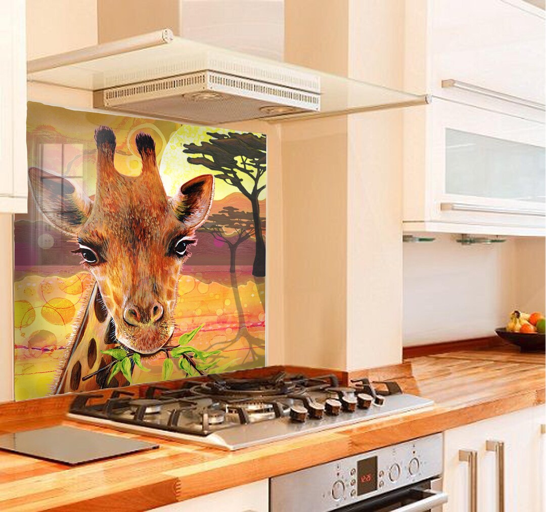 Kitchen Splashback, Tempered Glass Backsplash, Wall Panel Behind Cooker ...