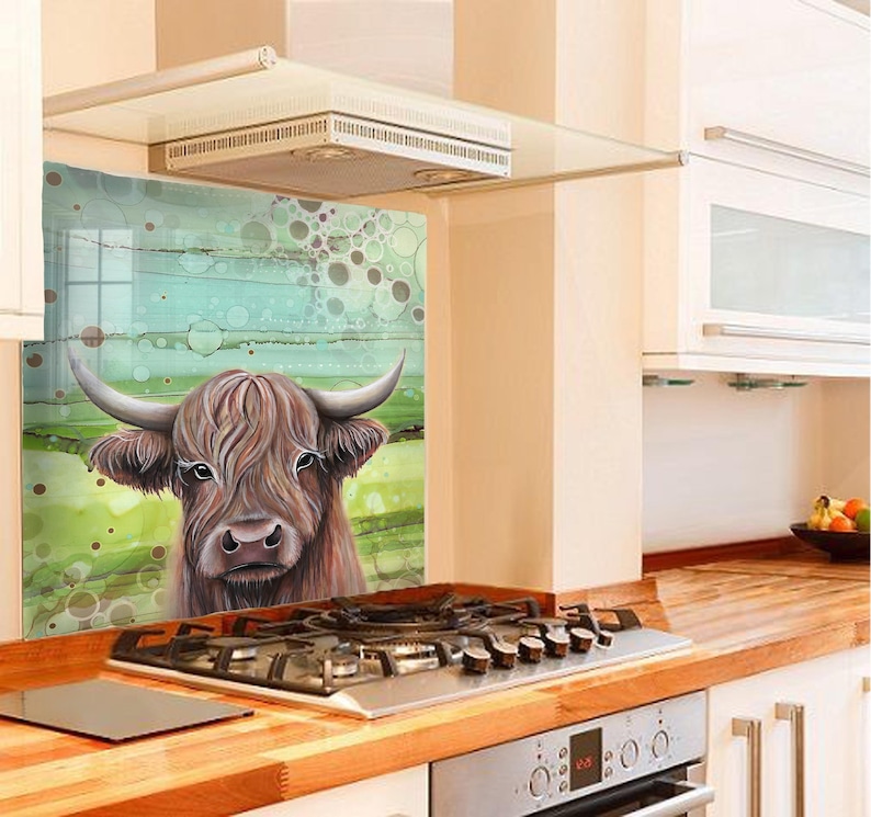 Highland Cow Kitchen Splashback: Toughened Glass Wall Panel - Etsy UK