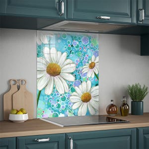 Kitchen Splashback, Tempered Glass Backsplash, Wall Panel Behind Cooker, Kitchen Glass ...