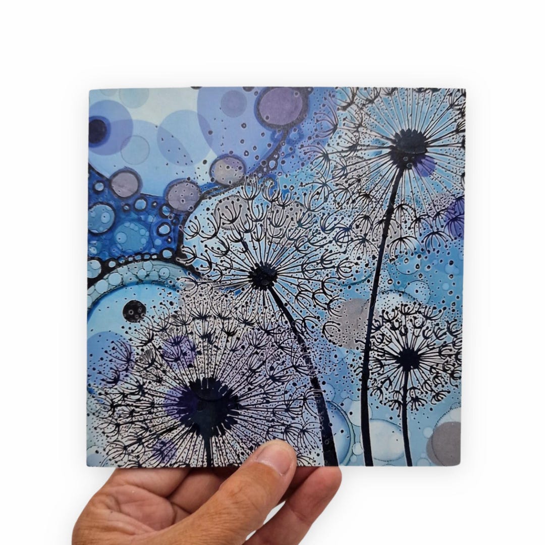 Dandelion Greetings Card Dandelion Cards Dandelion Clock Cards Purple ...