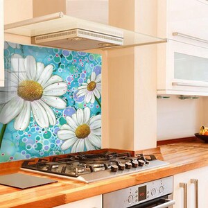 Kitchen Splashback, Tempered Glass Backsplash, Wall Panel Behind Cooker ...